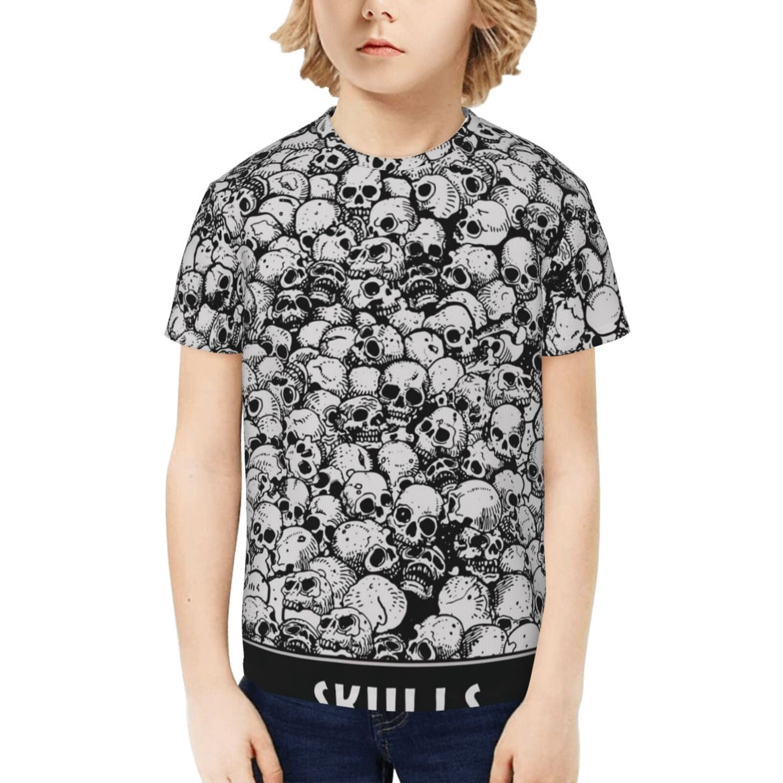 Boys Girls T Shirts Short Sleeve 3D Print Summer Tee for Kids, Skulls ...