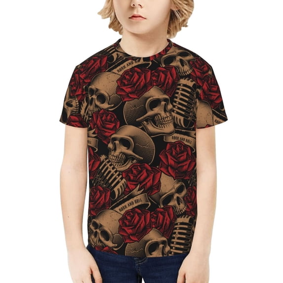 Boys Girls T Shirts Short Sleeve 3D Print Summer Tee for Kids, Skulls ...