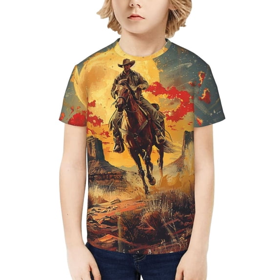 Boys Girls T Shirts Short Sleeve 3D Print Summer Tee for Kids, Western ...