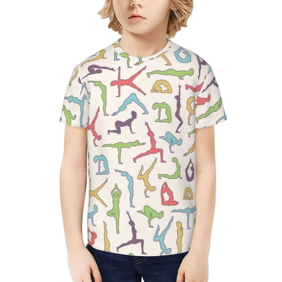 Boys Girls T Shirts Short Sleeve 3D Print Summer Tee for Kids, Yoga ...