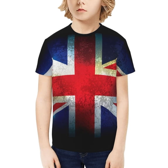 Boys Girls T Shirts Short Sleeves 3D Summer Kids Tee Tops, Union Jack ...