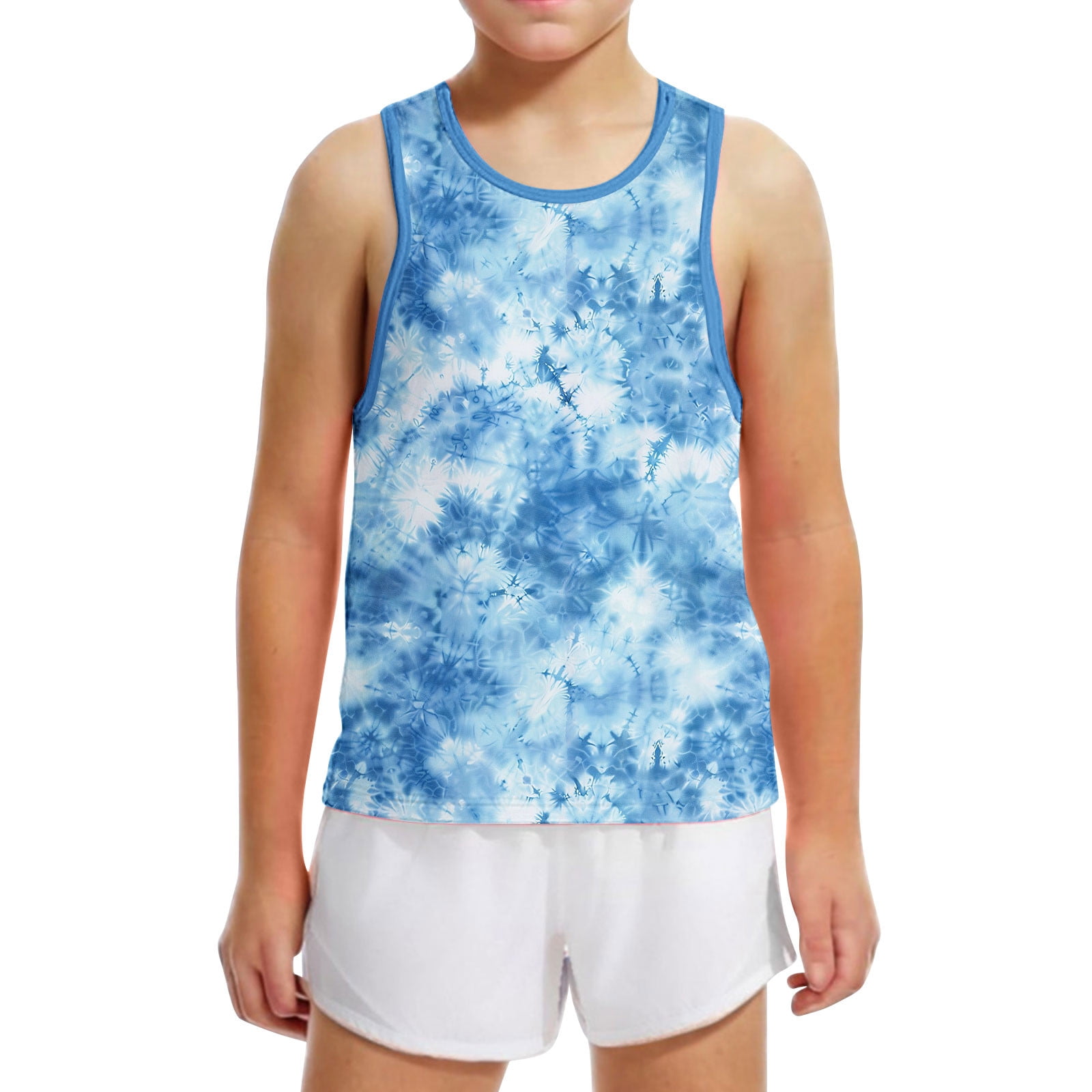 Boys Girls Tank Tops Tie Dye Sleeveless Graphic Tees Crew Neck Basic ...