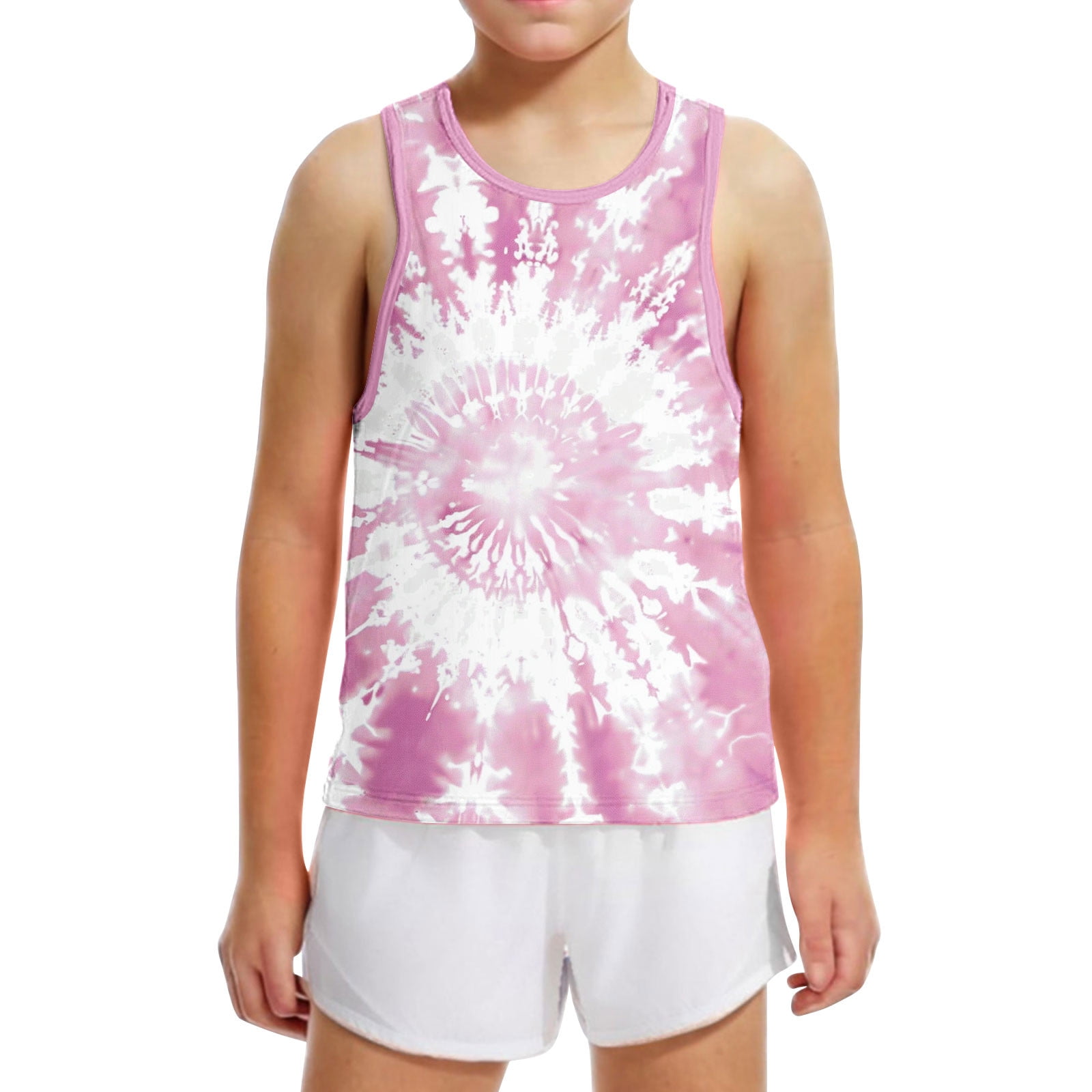 Boys Girls Tank Tops Tie Dye Sleeveless Graphic Tees Crew Neck Basic ...