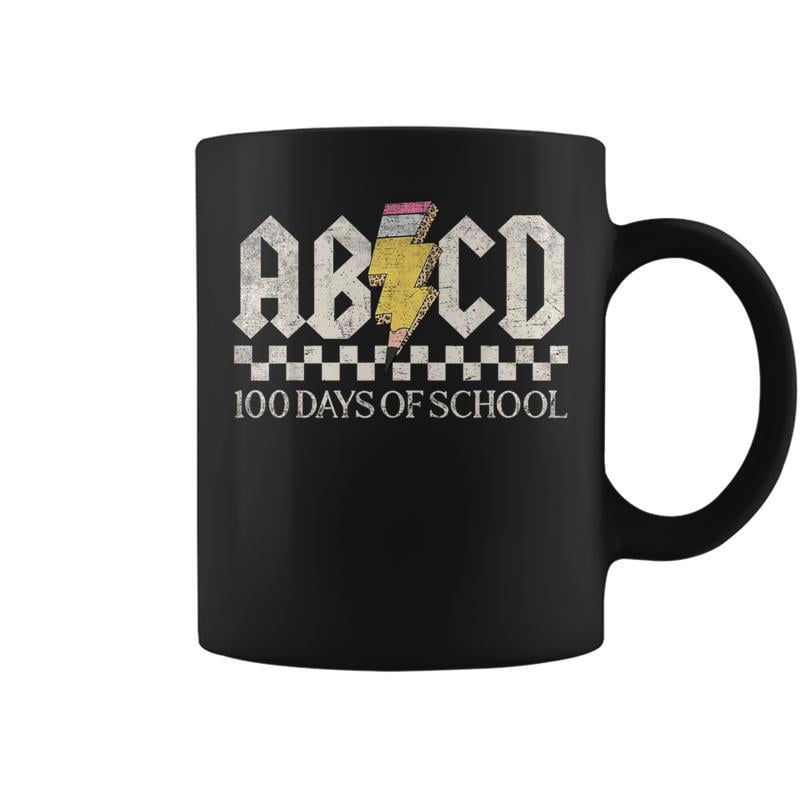 Boys Girls Teachers Rock 100 Days Of School Abcd 100Th Day Coffee Mugs ...