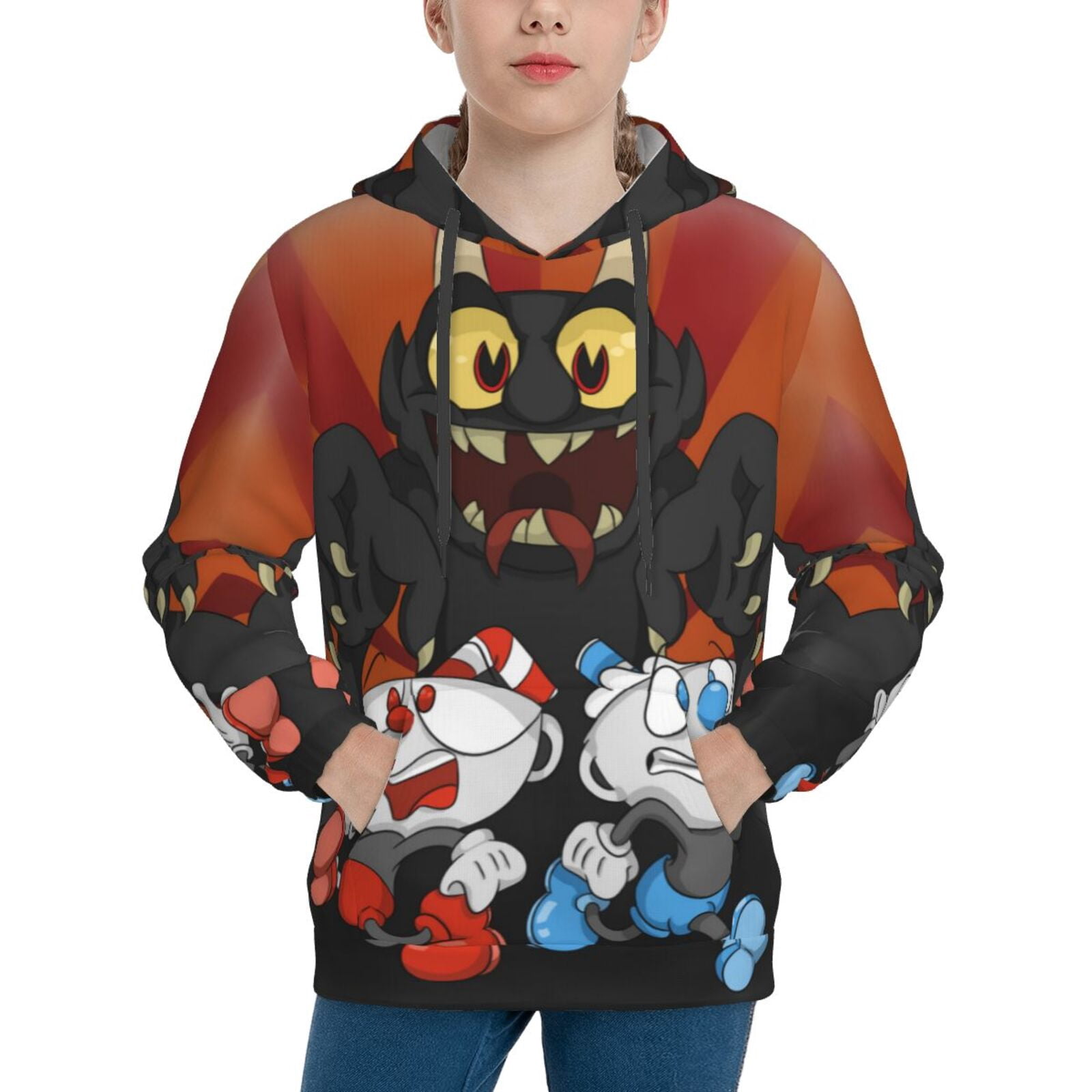 Boys Girls The Cuphead Show Hoodie 3D Print Pullover Hooded Long Sleeve ...