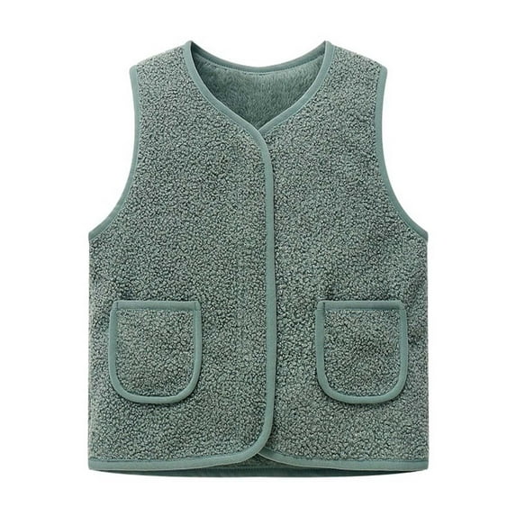 Boys Girls Thermal Fleece Vest Sleeveless Jackets, Winter Warm Plush ...