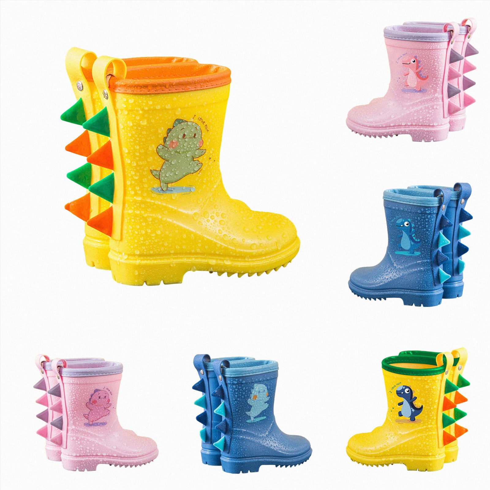 Boys Girls Toddler Rain Boots Close Toe Cartoon Character Clogs ...