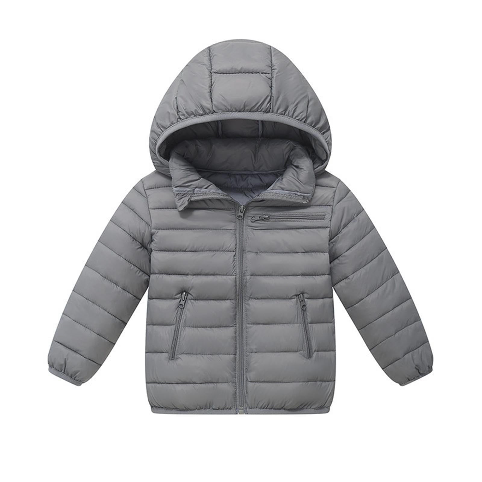 Boys and Girls Toddlers' Lightweight Waterproof Packable Hooded Puffer Jacket Solid Color Coat ...