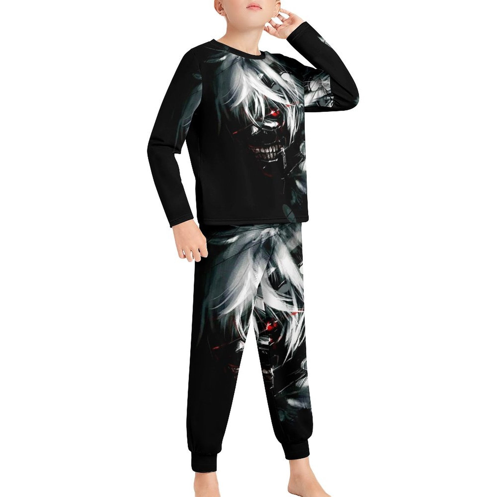 Boys Girls Tokyo Ghoul Costumes Kids Pajamas Set Tee Shirt Pants Set ...