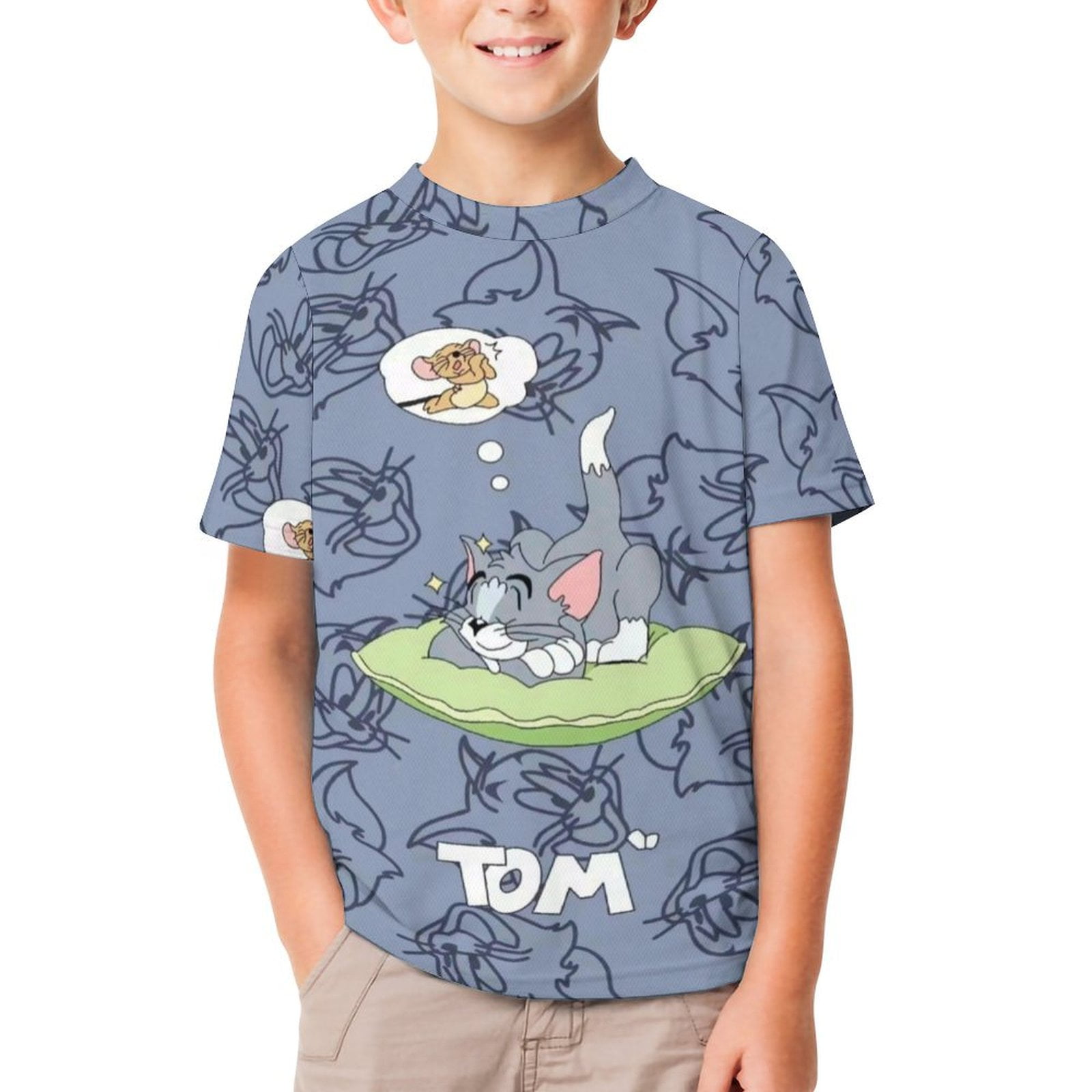 Boys Girls Tom Cat Jerly T-Shirts 3D Graphic Shirts Kids Youth Short ...