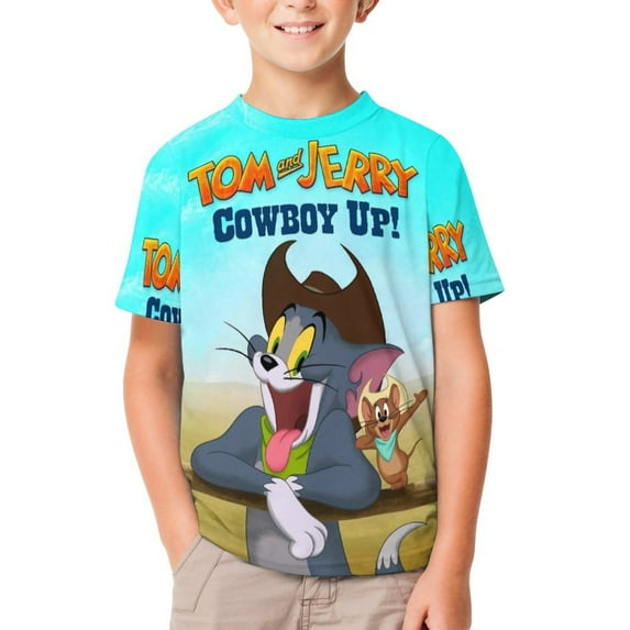 Boys Girls Tom Cat Jerly T-Shirts 3D Graphic Shirts Kids Youth Short ...