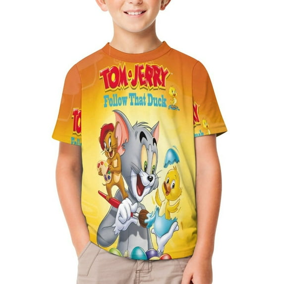 Boys Girls Tom Cat Jerly T-Shirts 3D Graphic Shirts Kids Youth Short ...