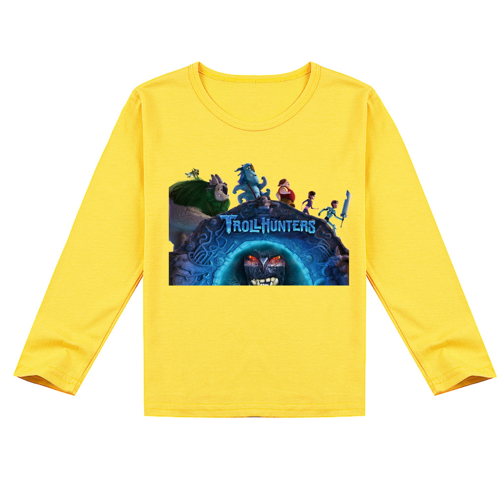 Boys & Girls Trollhunters Comfy Long Sleeve Tee with Cool Print, Ideal ...