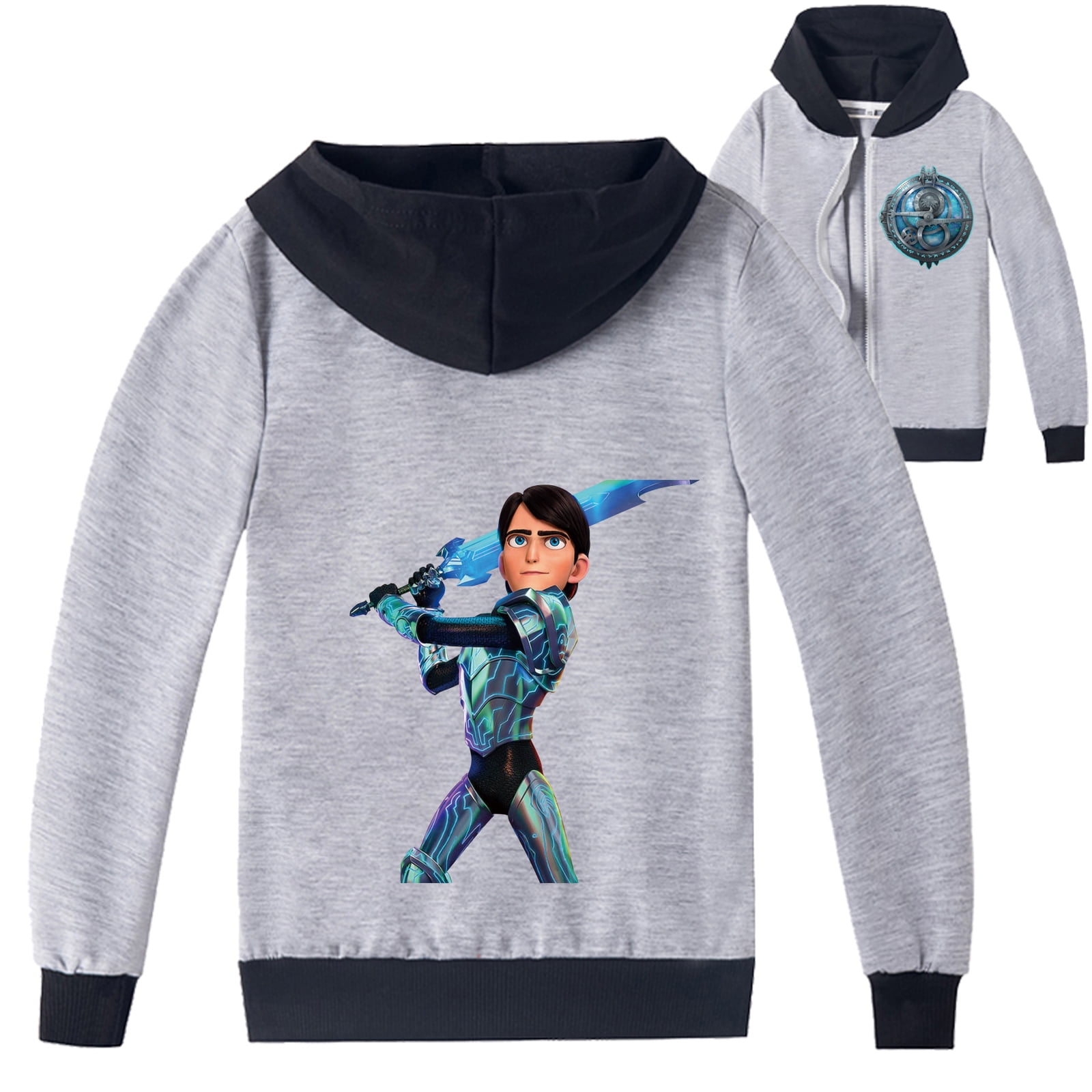 Boys & Girls Trollhunters Design Zippered Hooded Jacket, Ideal ...