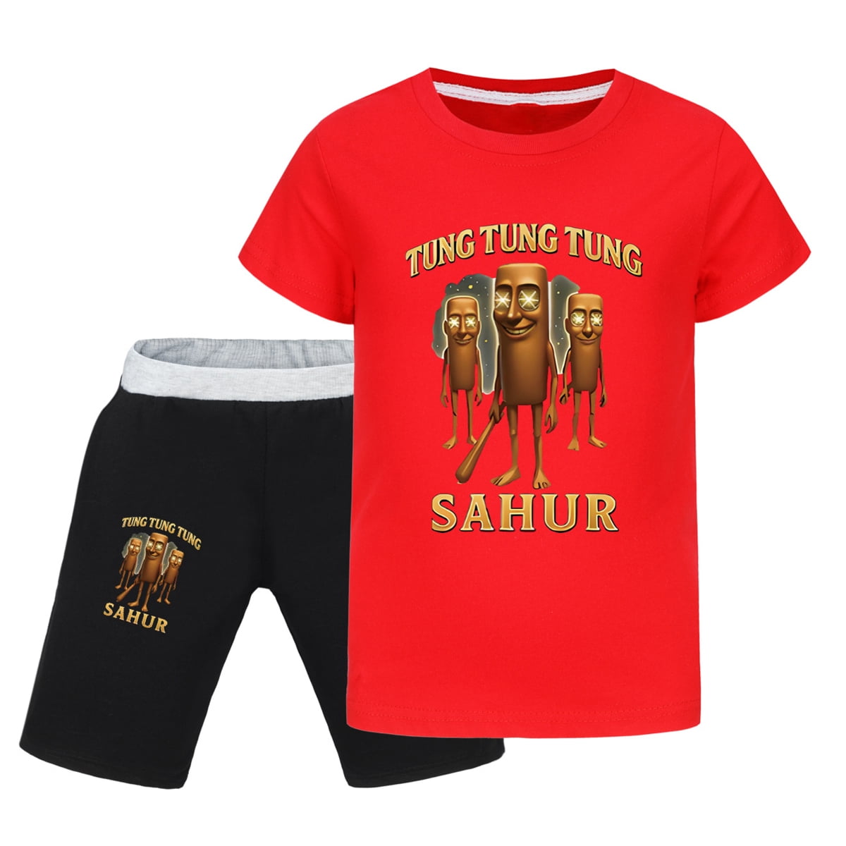 Boys Girls Tung Tung Tung Sahur Anime Cartoon Graphics Printed Costume ...