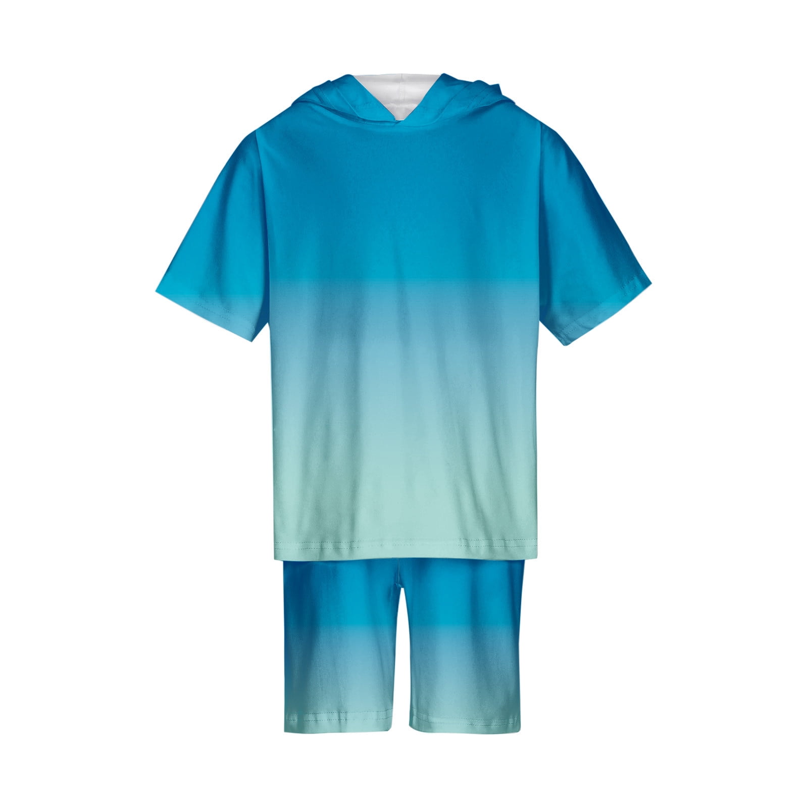 Boys Girls Two Piece Outfits Boys Girls Gradient T-shirt Set Printed ...
