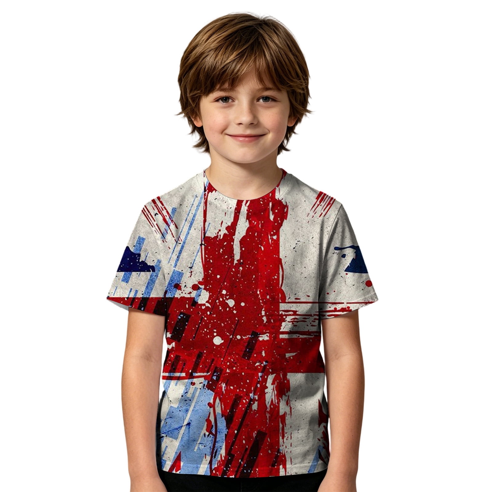 Boys Girls Union Jack T-Shirt, British Flag Graphic Tee, Patriotic ...