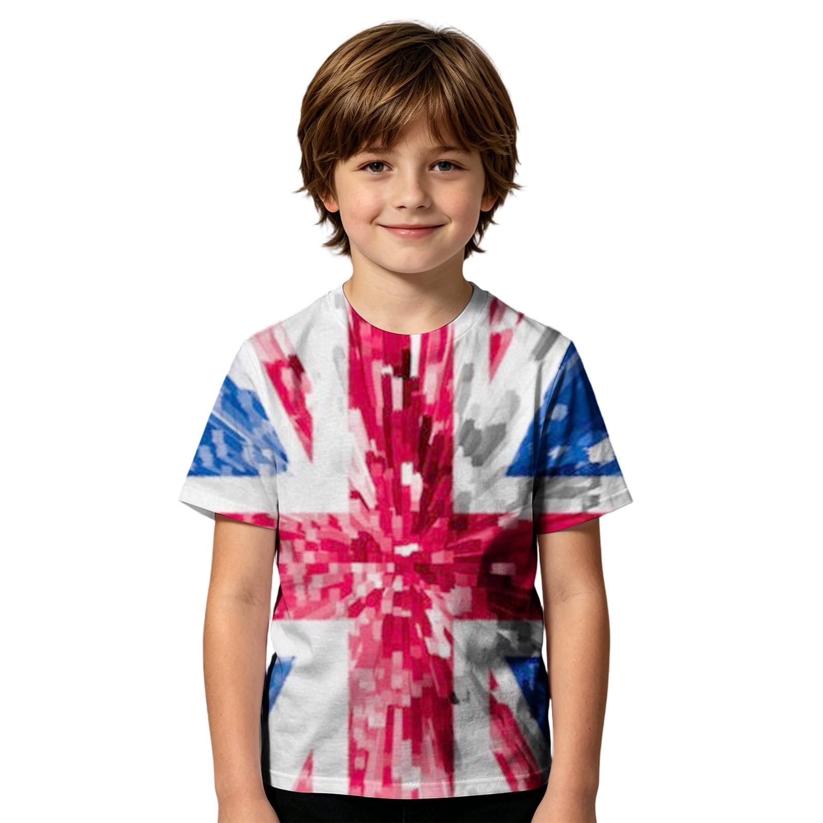 Boys Girls Union Jack T-Shirt, British Flag Graphic Tee, Patriotic ...