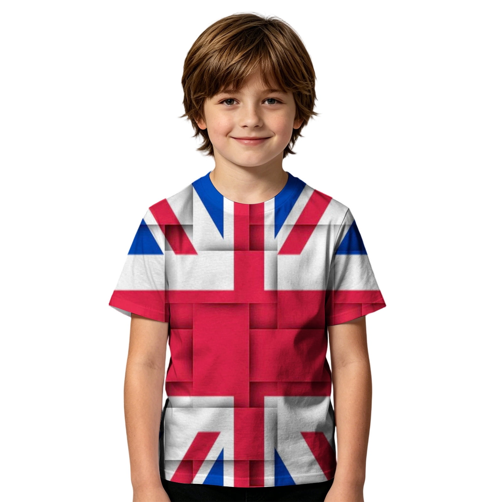 Boys Girls Union Jack T-Shirt, British Flag Graphic Tee, Patriotic ...