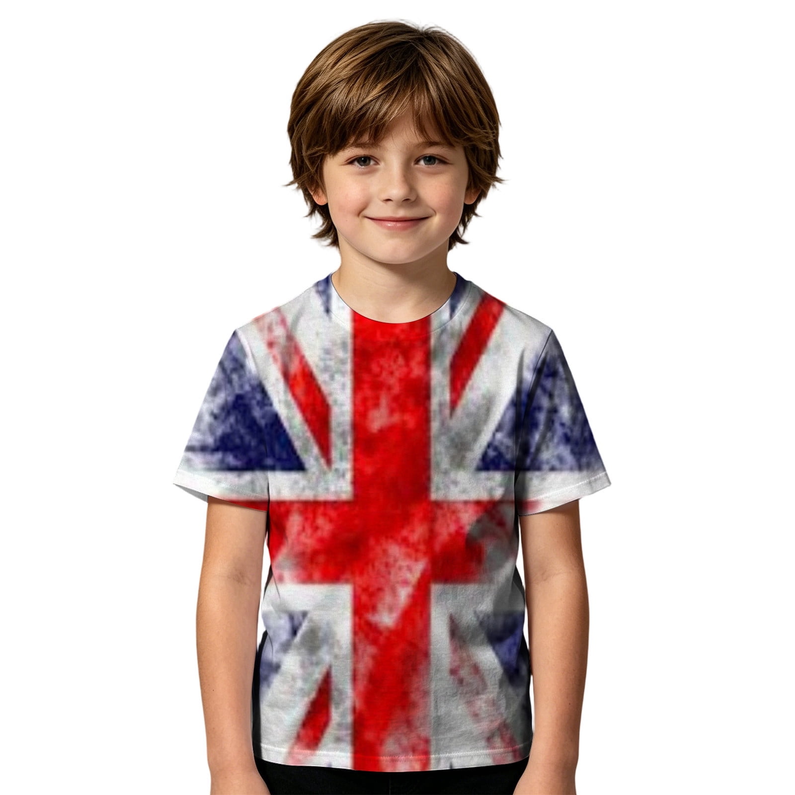 Boys Girls Union Jack T-Shirt, British Flag Graphic Tee, Patriotic ...