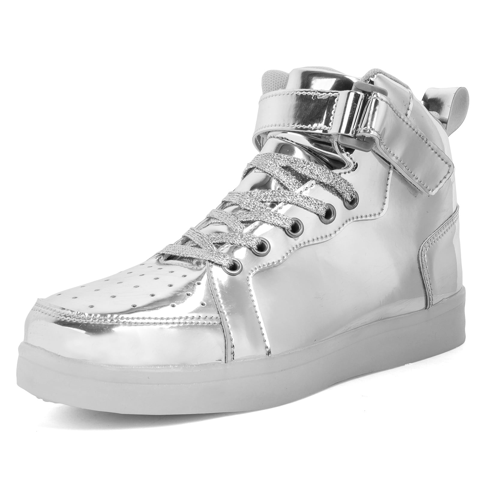 Boys Girls Unisex Led Light Shoes High Top Light Flashing Trainers Usb ...