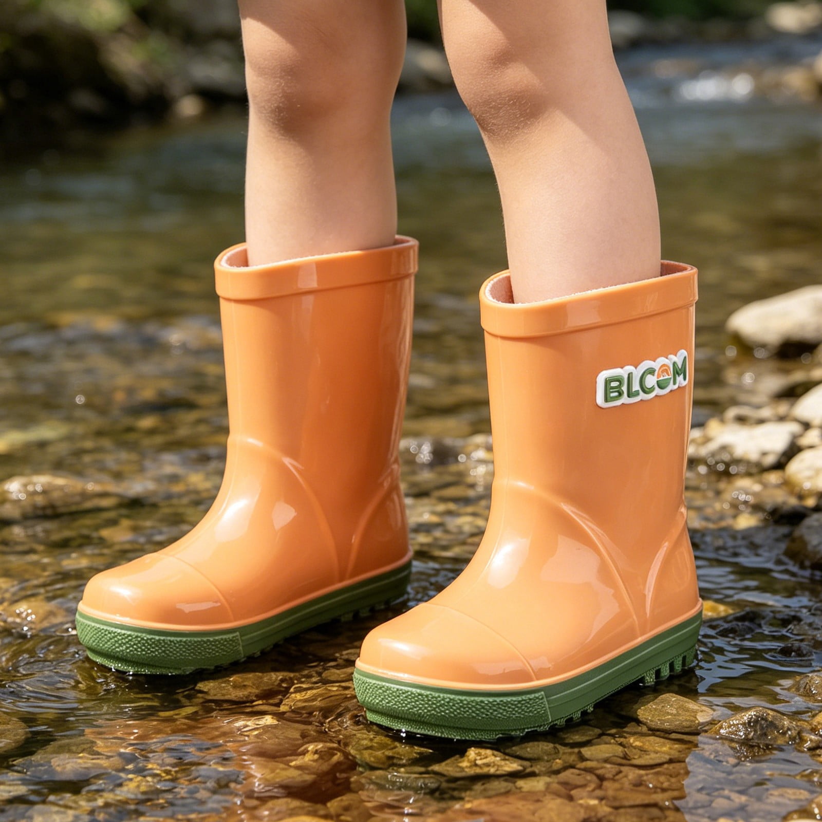 Boys Girls Unisex Rain Boots Easy-On Lightweight Non- Outsole for ...
