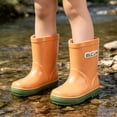 Boys Girls Unisex Rain Boots Easy-On Lightweight Non- Outsole for ...