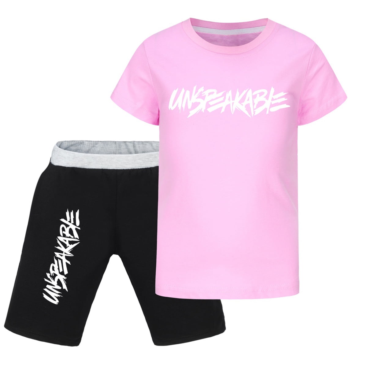 Boys Girls Unspeakables Cartoon Letter Graphics Printed T-Shirts Set ...