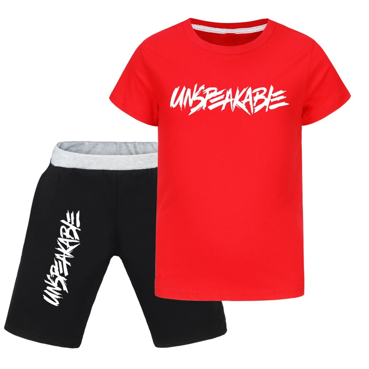 Boys Girls Unspeakables Cartoon Letter Graphics Printed T-Shirts Set ...
