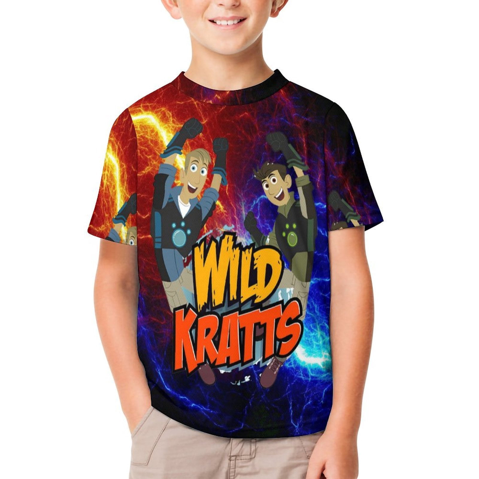 Boys Girls Wild Animal Kra-,tt2 T-Shirt Crewneck Short Sleeve Tee Shirt ...