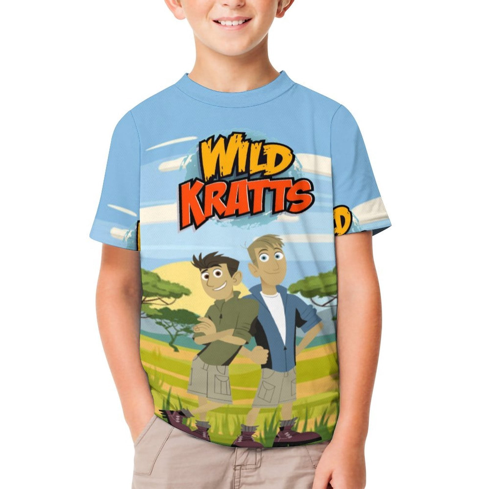 Boys Girls Wild Animal Kra-,tt2 T-Shirt Crewneck Short Sleeve Tee Shirt ...