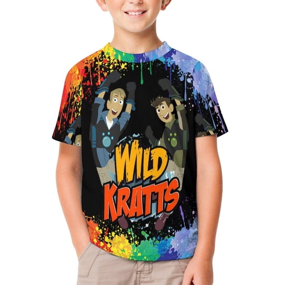 Boys Girls Wild Animal Kra-,tt2 T-Shirt Crewneck Short Sleeve Tee Shirt ...