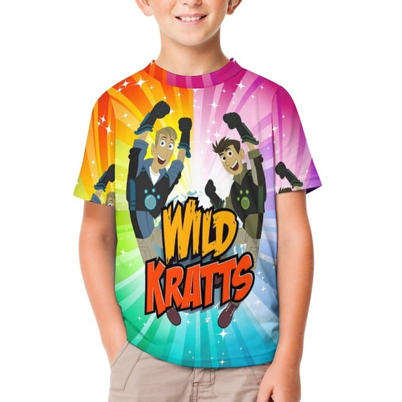 Boys Girls Wild Animal Kra-,tt2 T-Shirt Crewneck Short Sleeve Tee Shirt ...