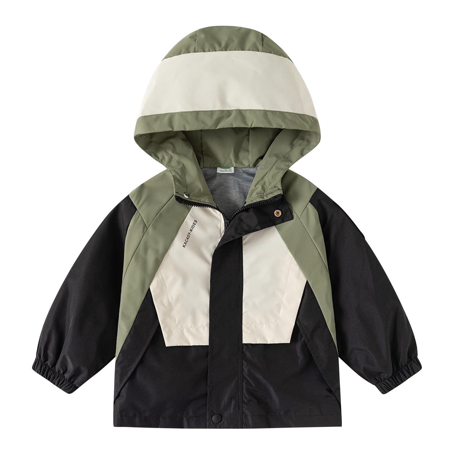 Boys Girls Windbreaker Jackets with Hood Pockets Windproof Waterproof ...