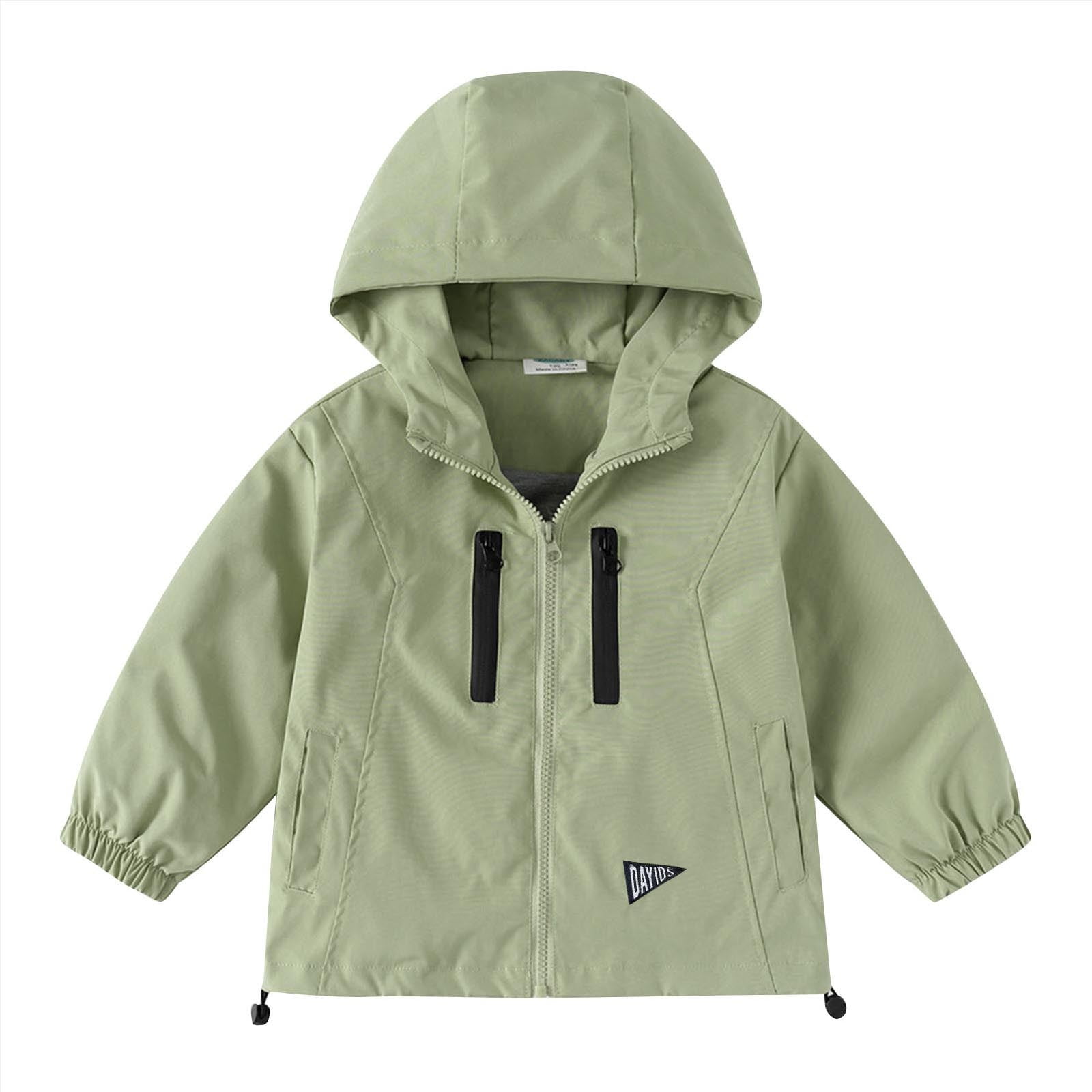 Boys Girls Windbreaker Jackets with Hood Pockets Windproof Waterproof ...