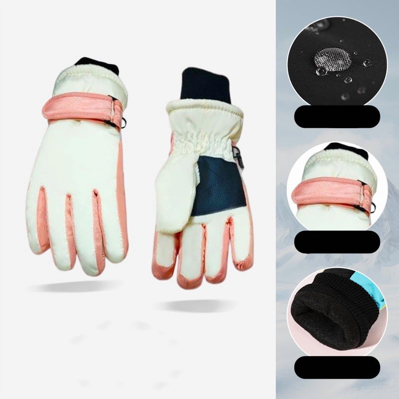 Boys & Girls Winter Gloves, Warm Fleece Lined Waterproof Gloves ...