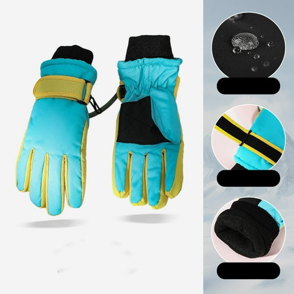Boys Girls Winter Snow Ski Gloves for Cold Weather Waterproof Windproof ...