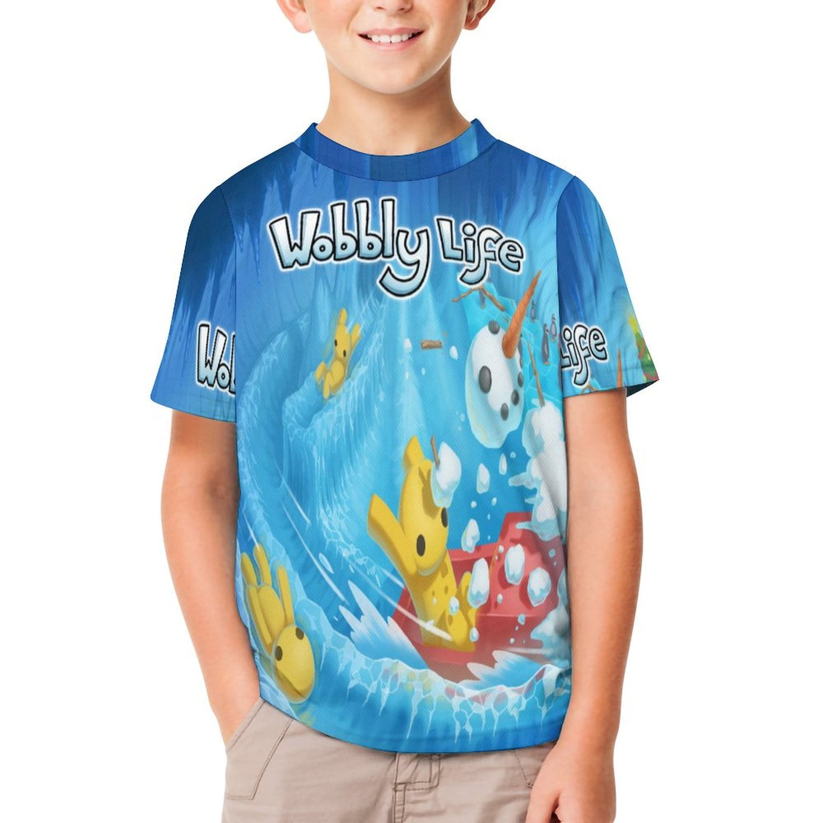 Boys Girls Wob-,bly Game Lif Shirts 3D Graphic Crewneck T-Shirt Unisex ...