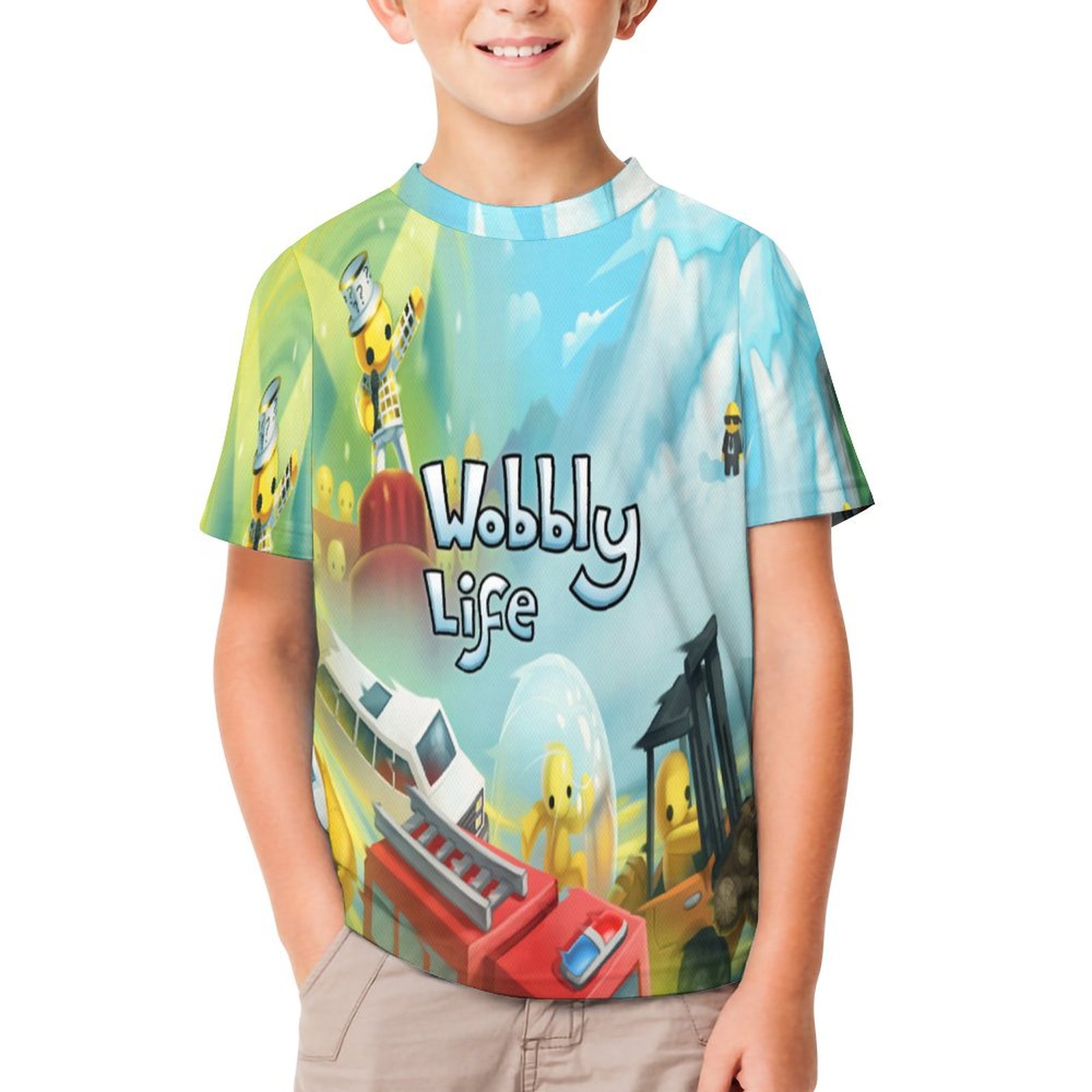 Boys Girls Wob-bly Life T-Shirt 3D Graphic Crewneck Short Sleeve ...