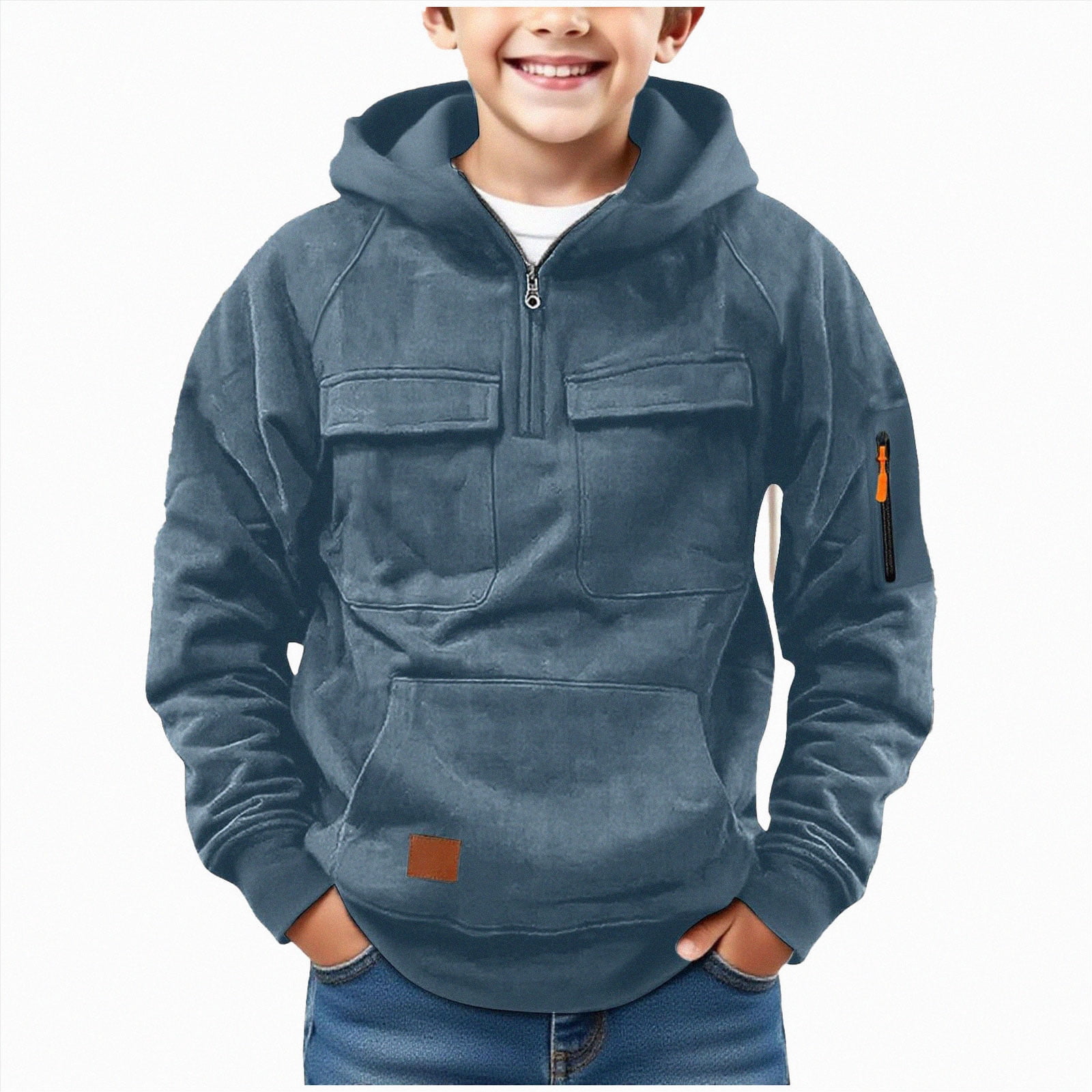 Boys and Girls Zip Up Hoodies Casual Long Sleeve Sweatshirt Fall Jacket ...