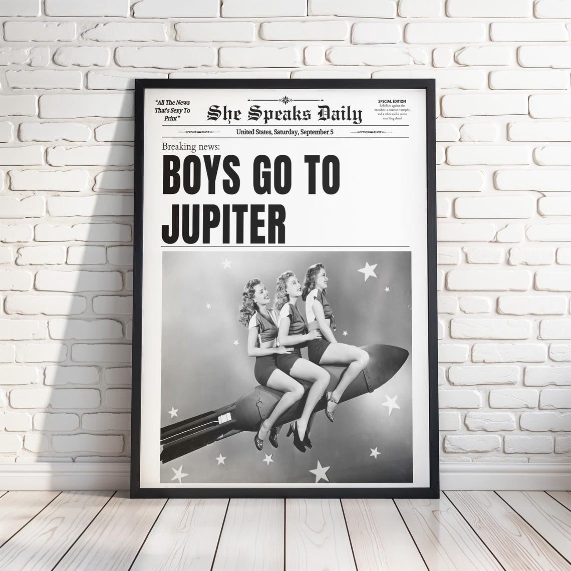 Boys Go To Jupiter Trendy Retro Photograph Newspapers Magazine Cover ...