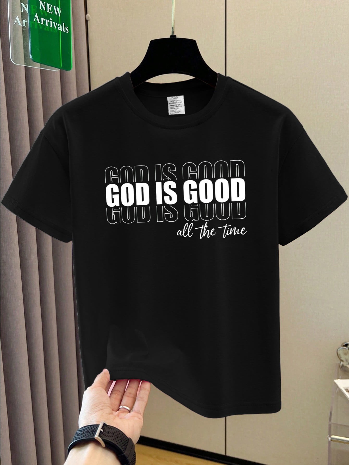 Boys' God is Good Graphic T-Shirt - Navy Blue Casual Summer Tee with ...
