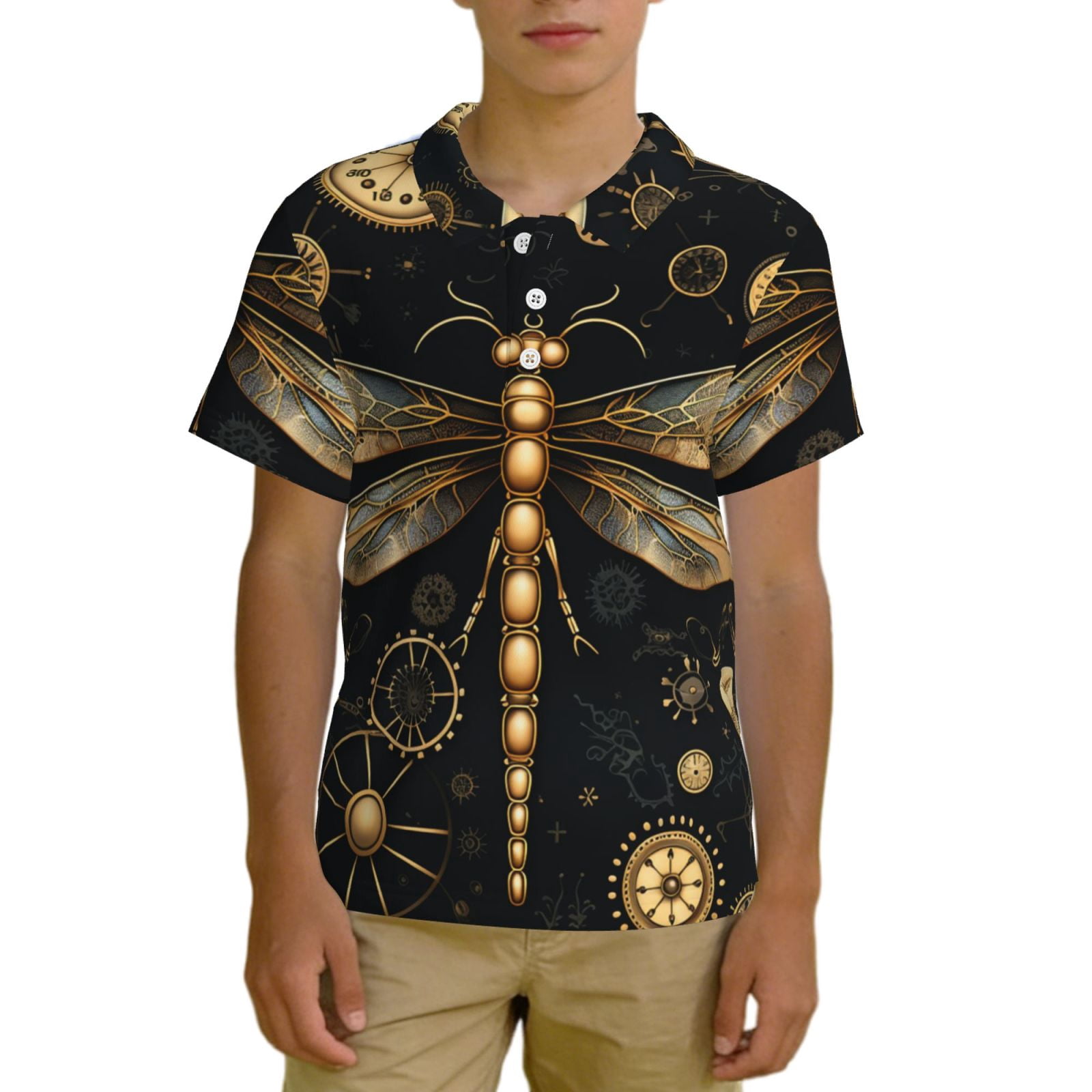 Boys Golf Shirts Short Sleeve Teenage Kids Casual Collared Polo Shirt ...