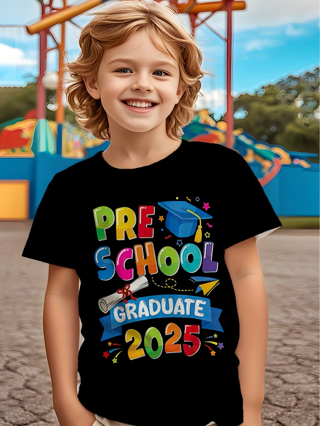 Boys' Graduation 2025 3D Print T-Shirt - Breathable & Comfortable Short ...