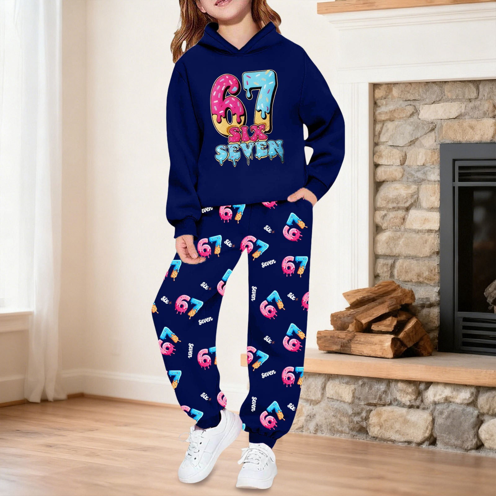 Boys Graphic Print Hoodie and Jogger Outfit Casual Two Piece Playwear ...