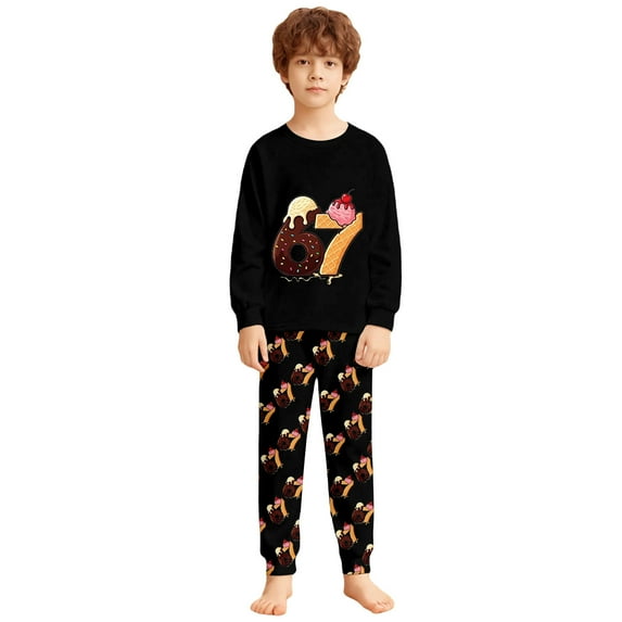 Boys Graphic Print Two Piece Kids Home Pajamas Outfit Clothes - Walmart.com
