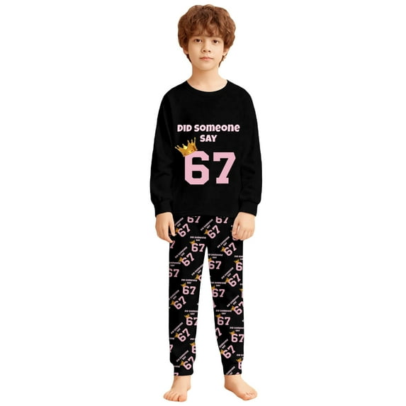 Boys Graphic Print Two Piece Kids Pajamas Home Casual Outfit Clothes ...
