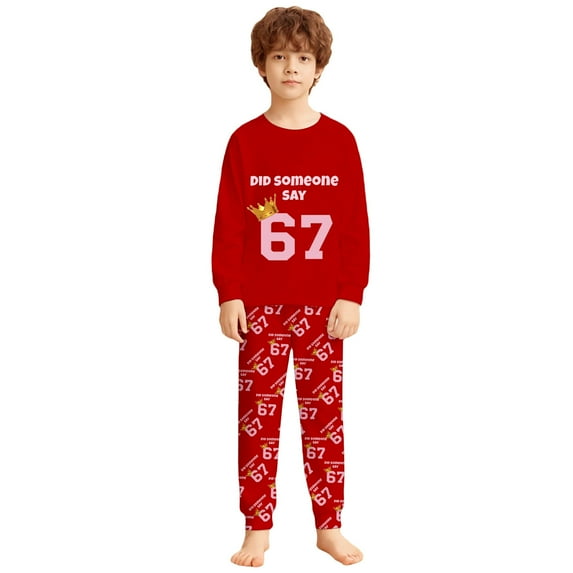 Boys Graphic Print Two Piece Kids Pajamas Home Casual Outfit Clothes ...