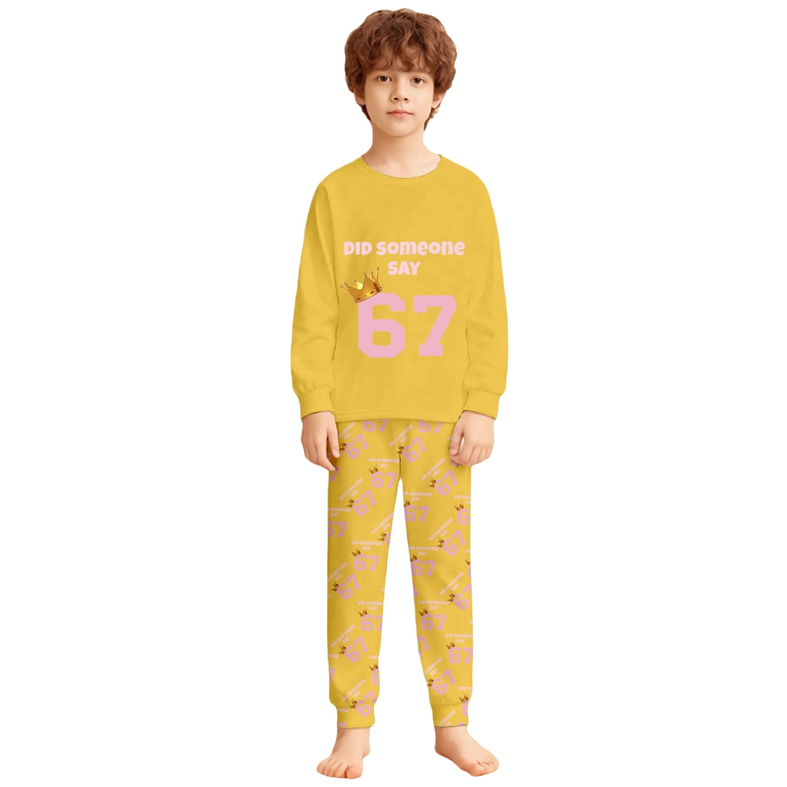 Boys Graphic Print Two Piece Kids Pajamas Home Casual Outfit Clothes ...