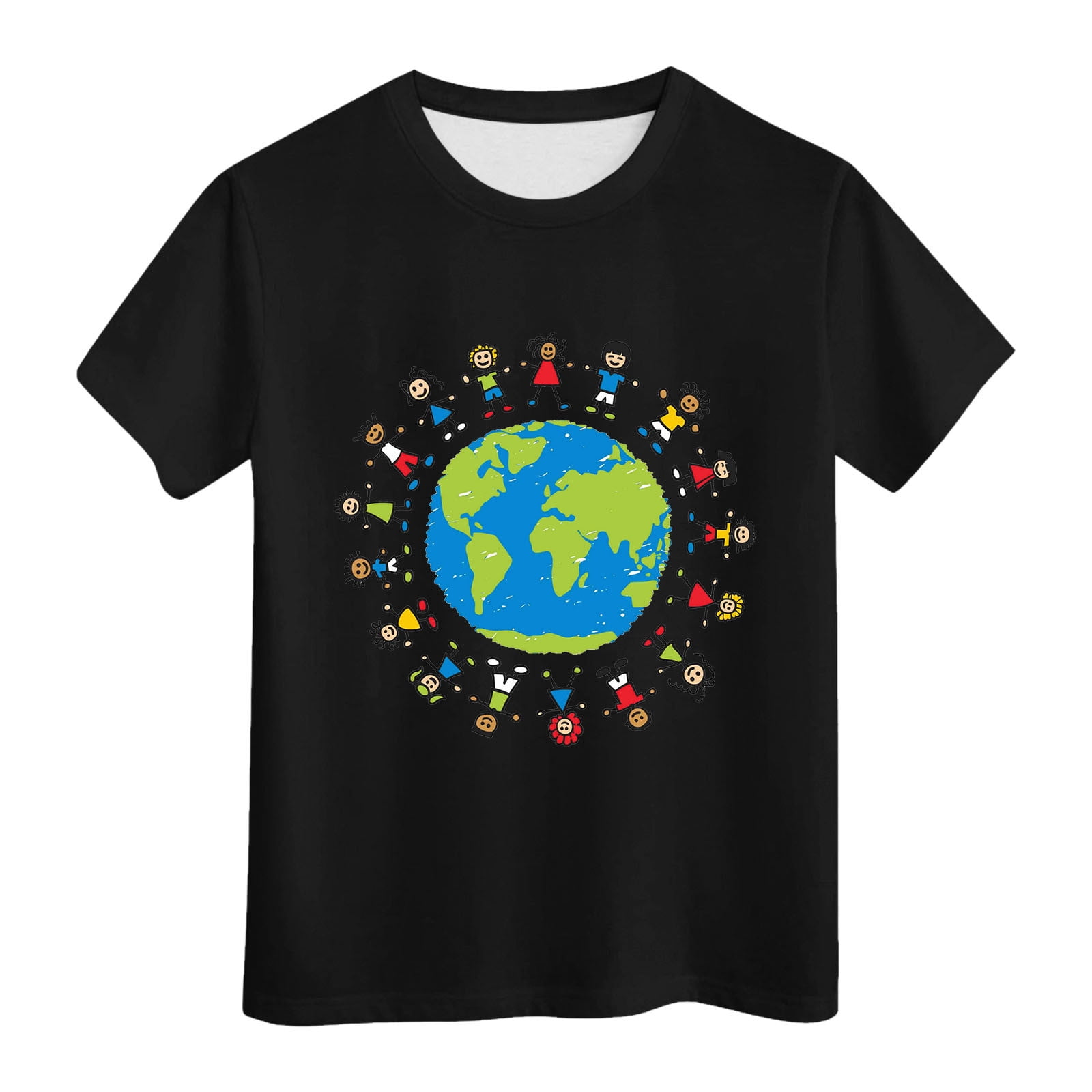 Boys Graphic Shirts Children Earth Cartoon Printed Children's Day ...